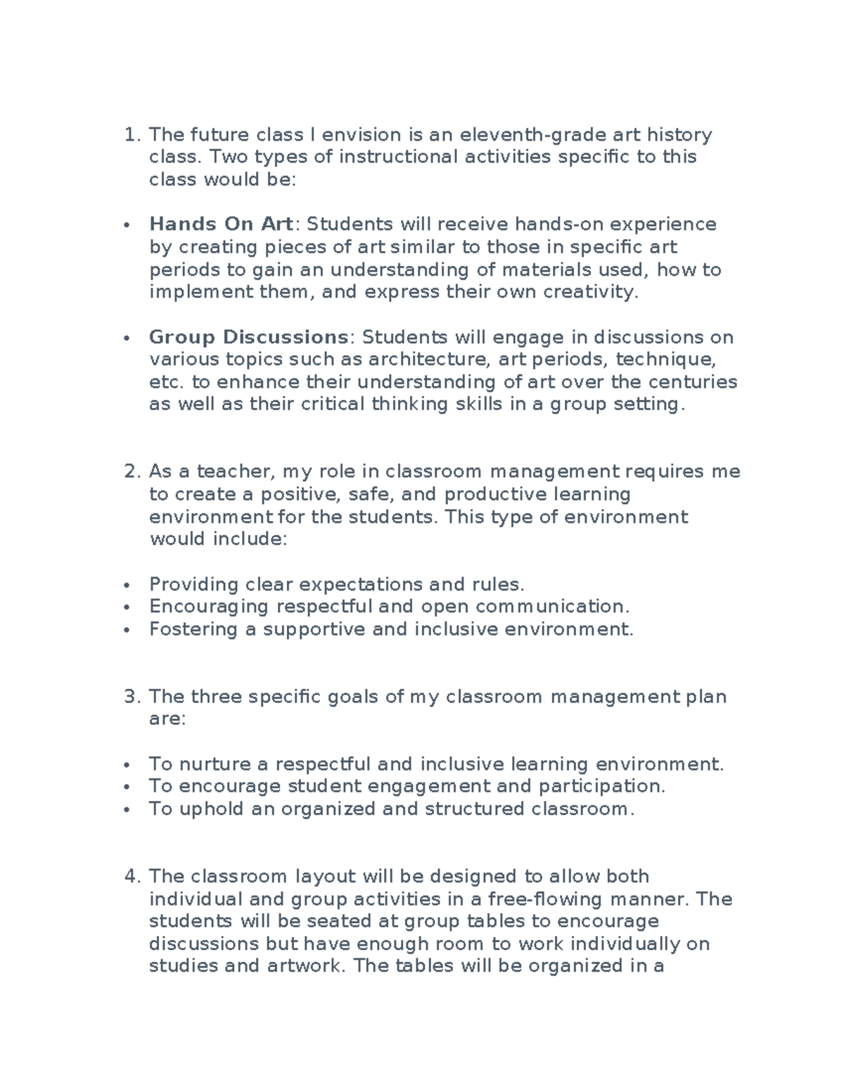 DKM2-Task 1 - Task One - 1. The future class I envision is an eleventh ... DKM2-Task 1 - Task One - 1. The future class I envision is an eleventh ...