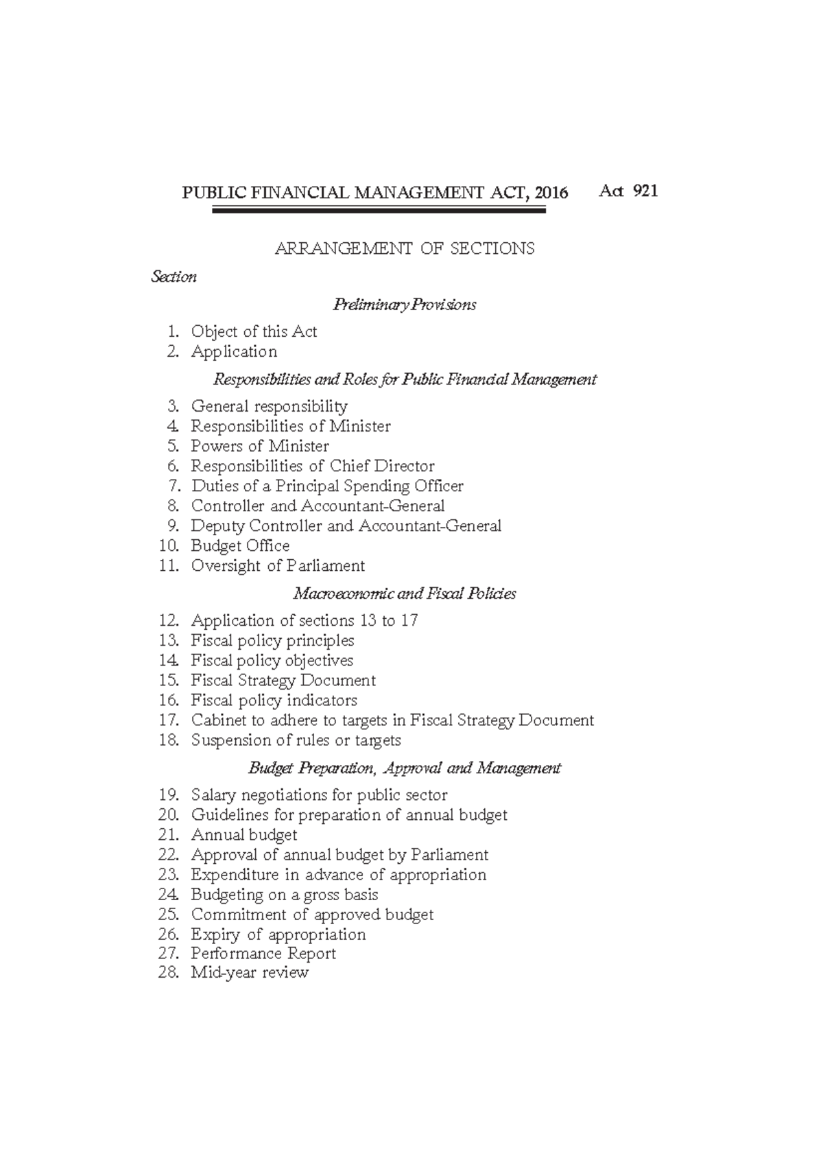 Public Financial Management ACT 2016 - Public Financial Management Act ...