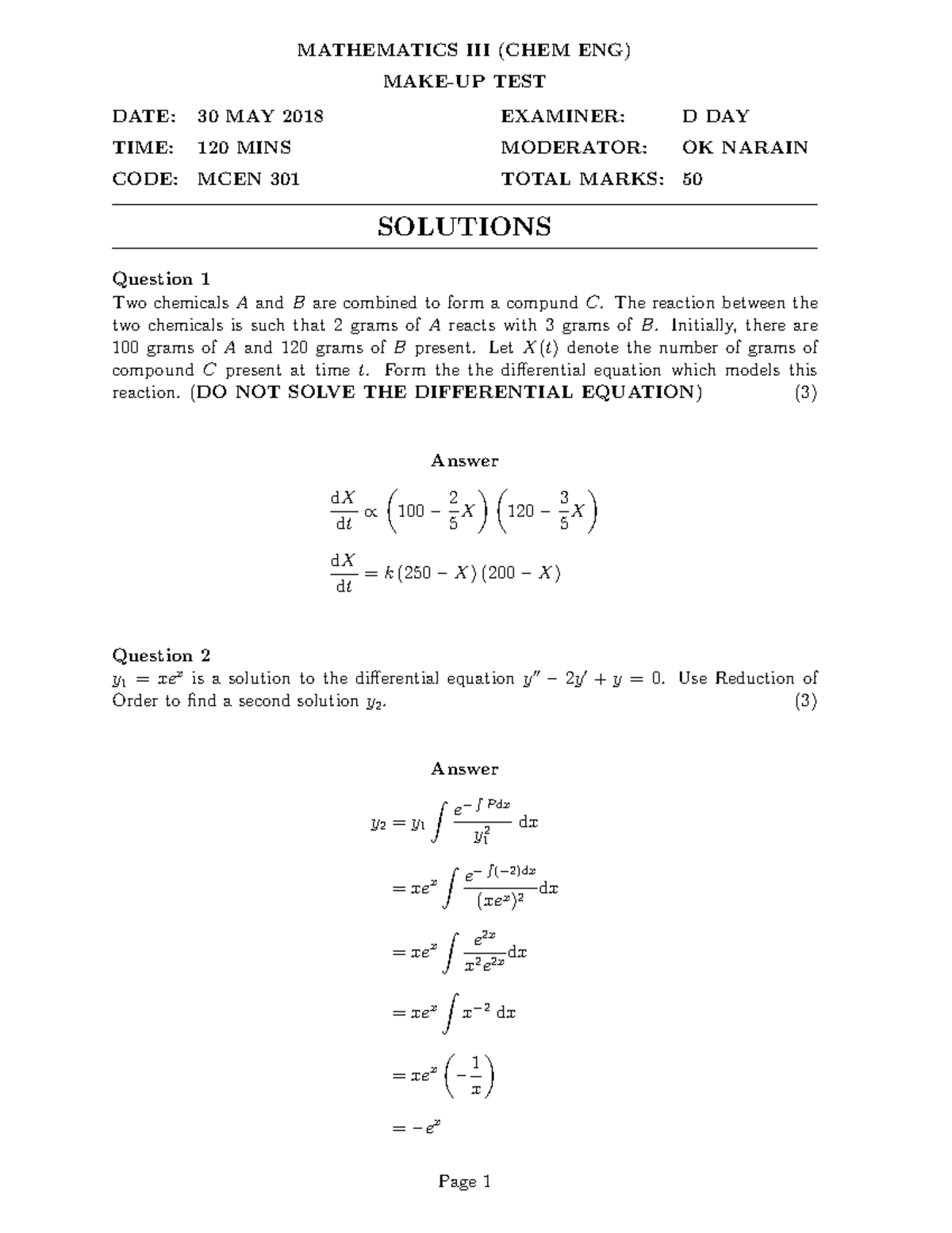 Test 23 May 2018, questions and answers - MATHEMATICS III (CHEM ENG ...