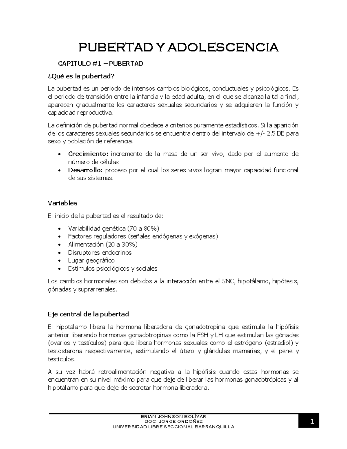 10. Puberdad Y Adolescencia. pediatria, unilibre - BRIAN JOHNSON ...