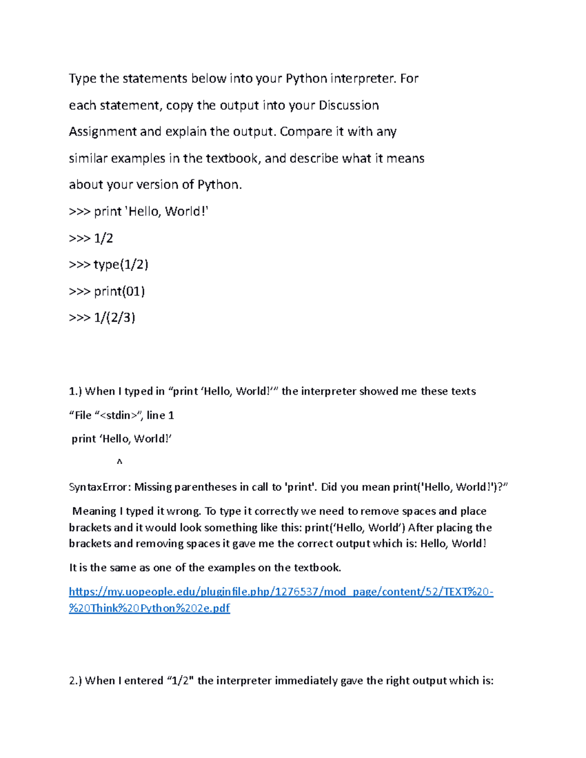 Fundamentals Unit 1 - My course work. Hope it helps. - Type the ...