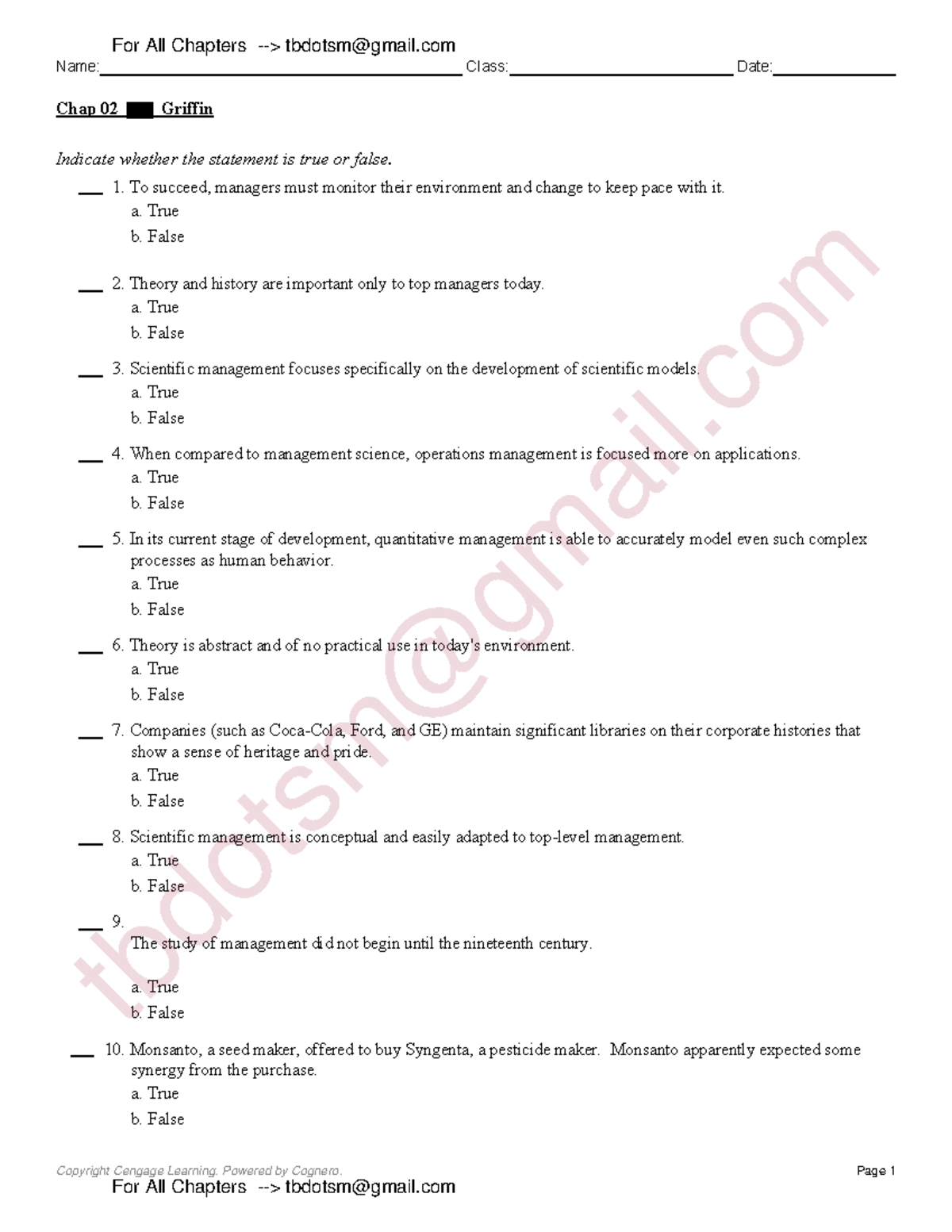 Solutions and Test Bank For Management 13th Edition By Ricky Griffin ...
