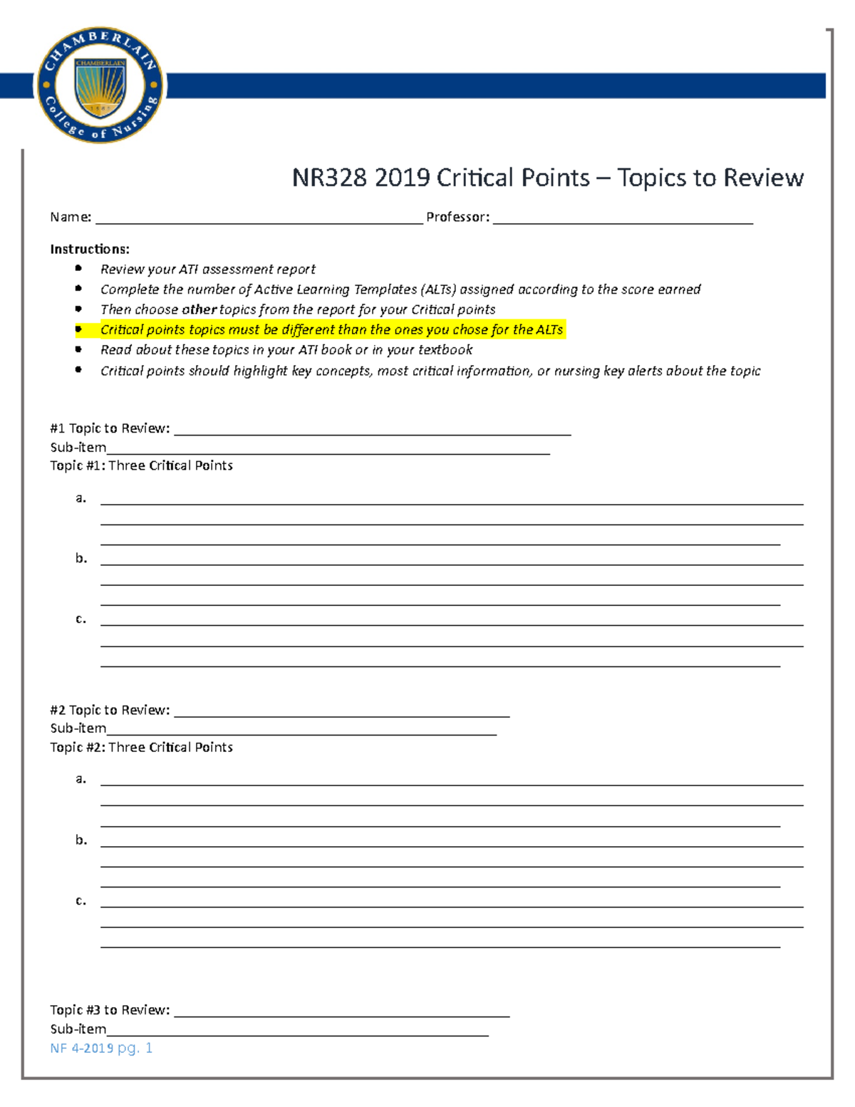 2019 Critical Points template - NR328 2019 Critical Points – Topics to ...