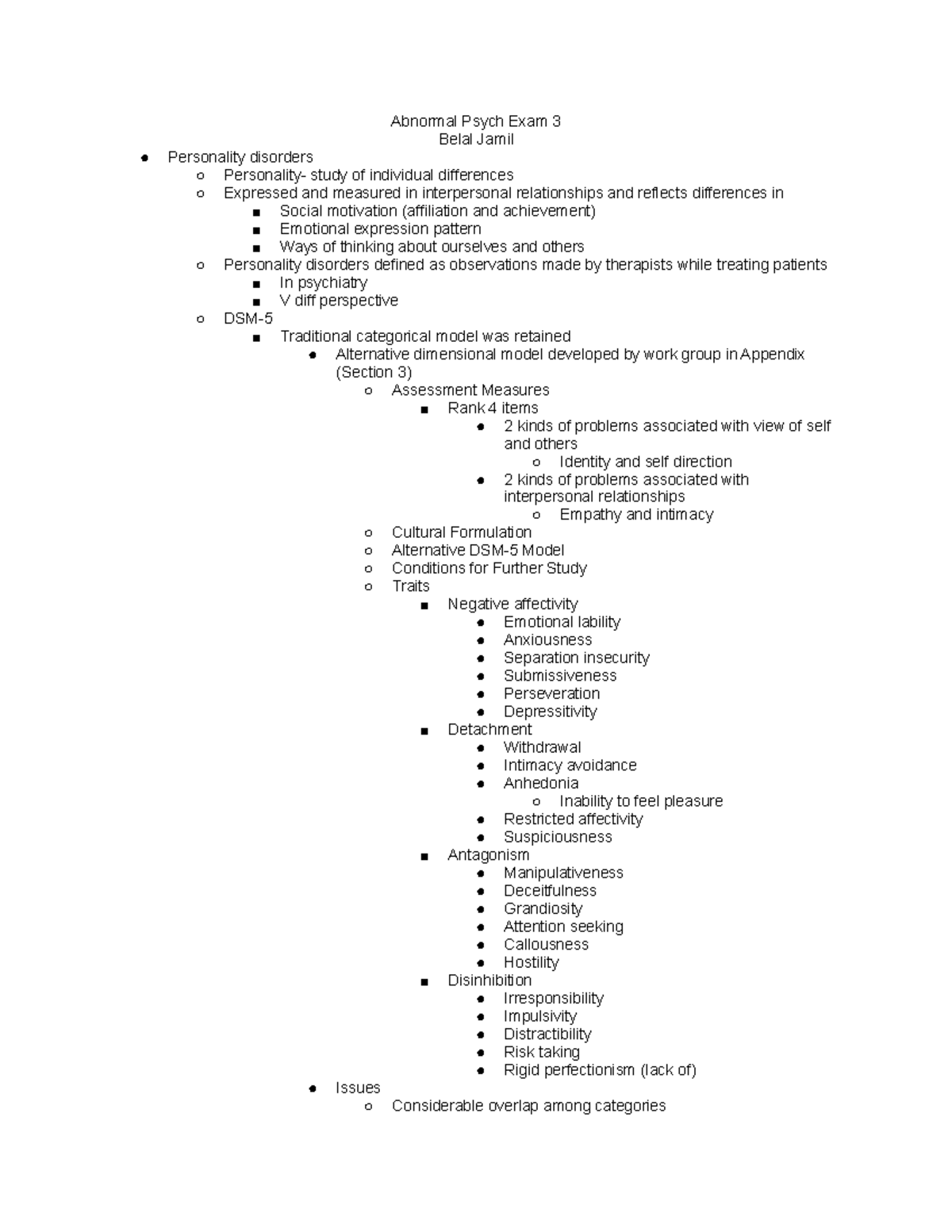 Abnormal Psych Exam 3 - Lecture notes Unit 3 - Abnormal Psych Exam 3 ...