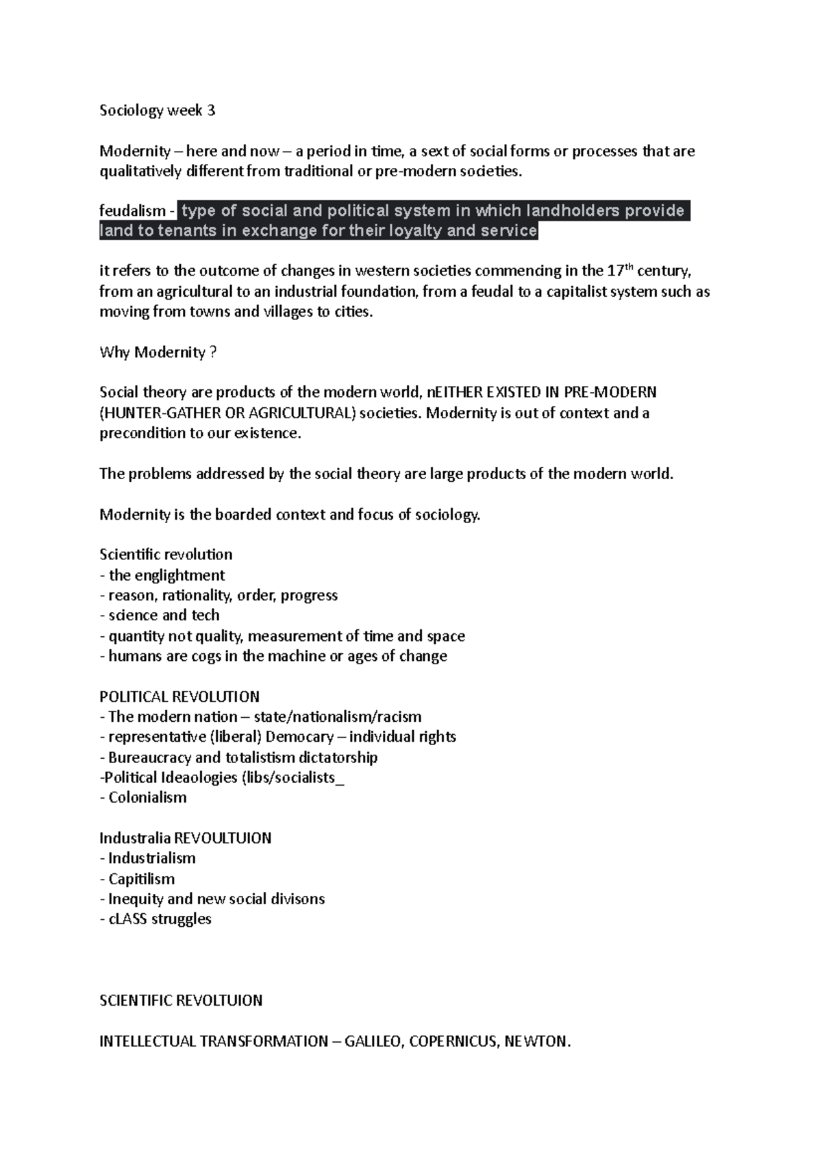 Sociology week 3 - notes from week 3 module - SCS110 - USC - Studocu