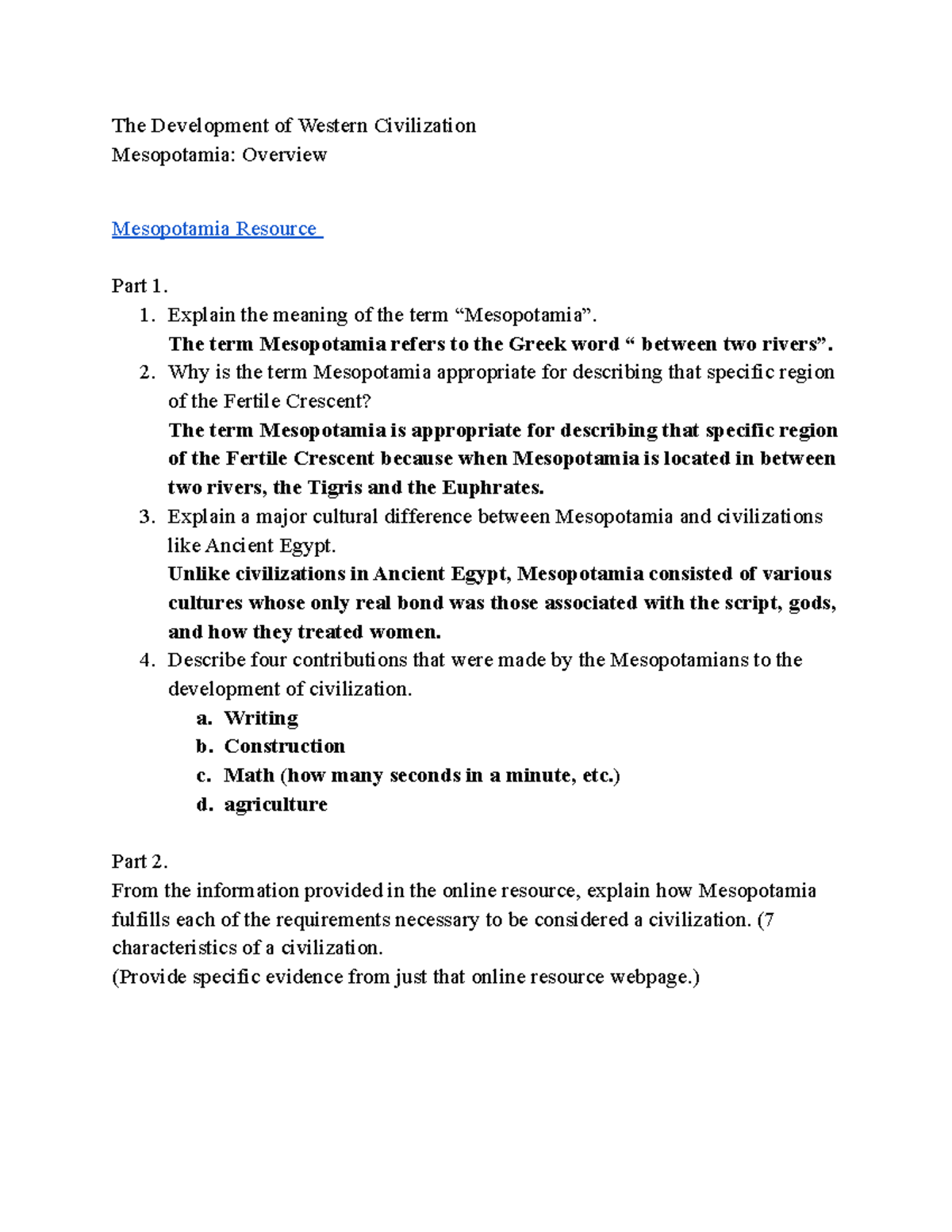 Jenna Rivers 22 - Mesopotamia Overview - The Development of Western ...