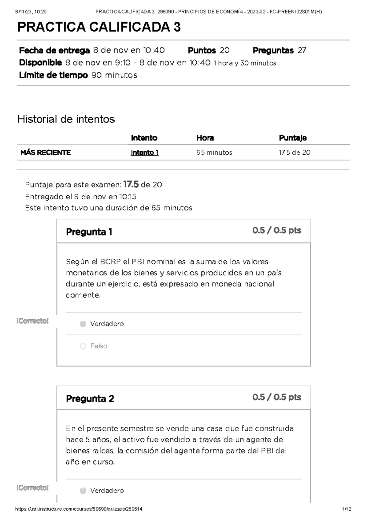 Practica Calificada 3 - pc3 - PRACTICA CALIFICADA 3 Fecha de entrega 8 de nov en 10:40 Puntos 20 ...