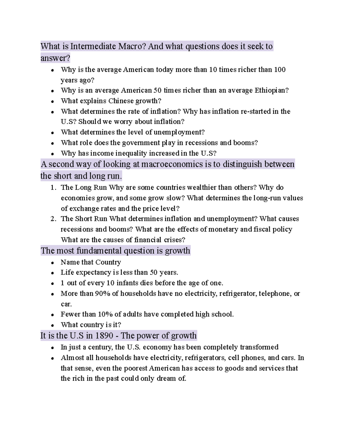 ECON 201 - Chap 1 - ECON 201 - Chap 1 - What is Intermediate Macro? And ...