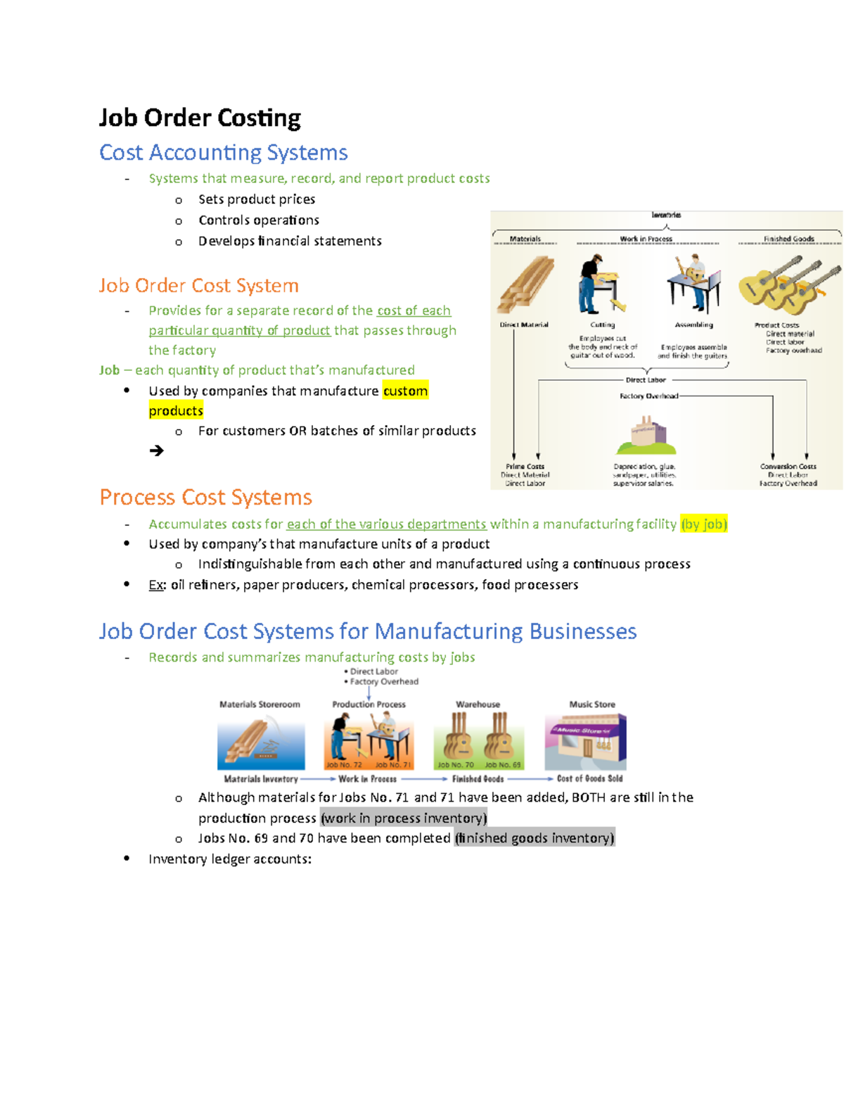 ACCT chpt2 - Job Order Costing - Job Order Costing Cost Accounting ...