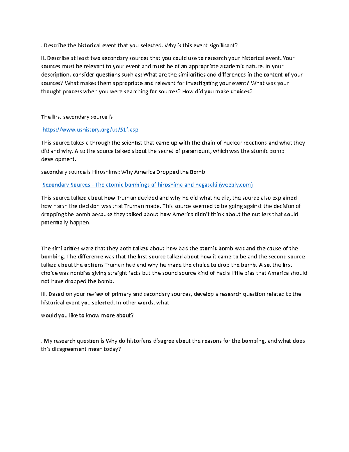 Secondary and primary resources - . Describe the historical event that ...