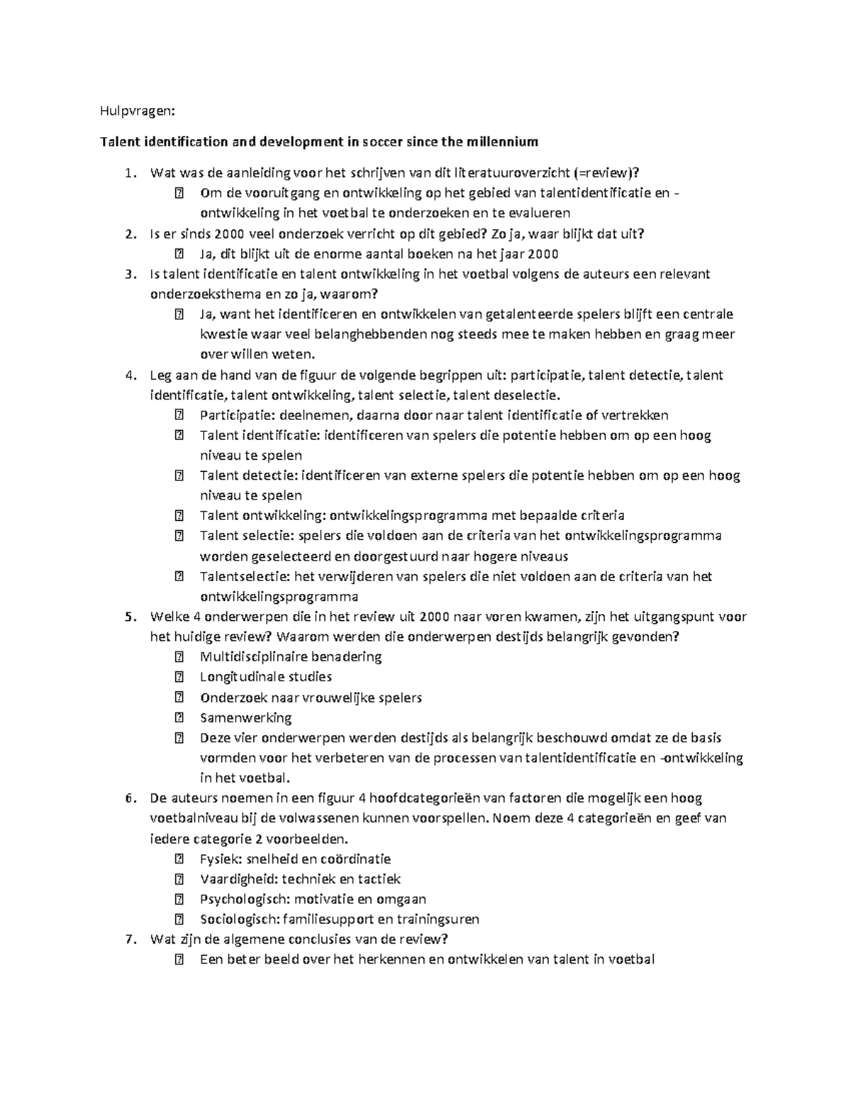Hulpvragen mb 2 - Talent identification and development in soccer since ...