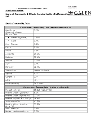 Community health chapter questions - Chapter 01: Health: A Community ...