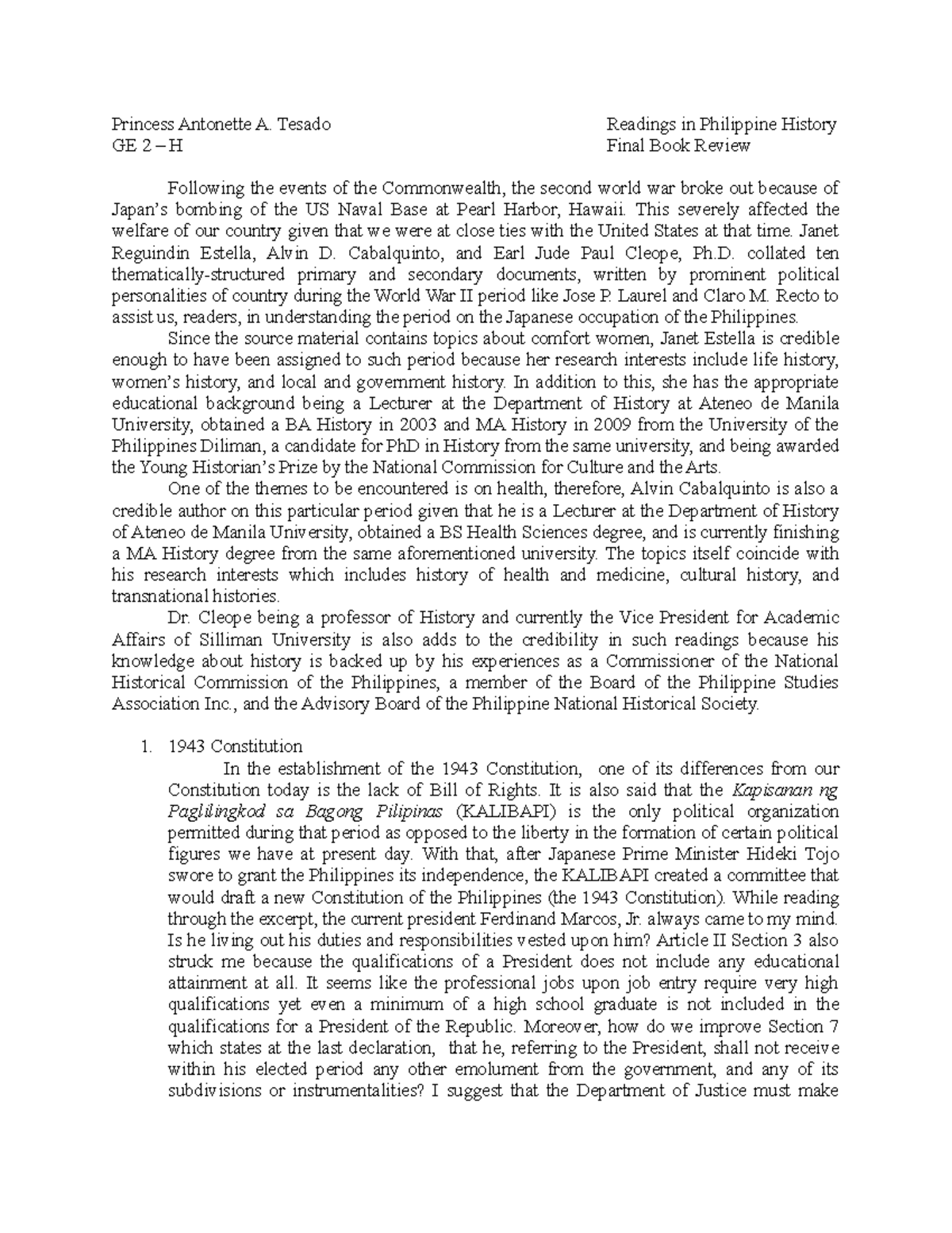 Notes Commonwealth - Princess Antonette A. Tesado Readings in ...