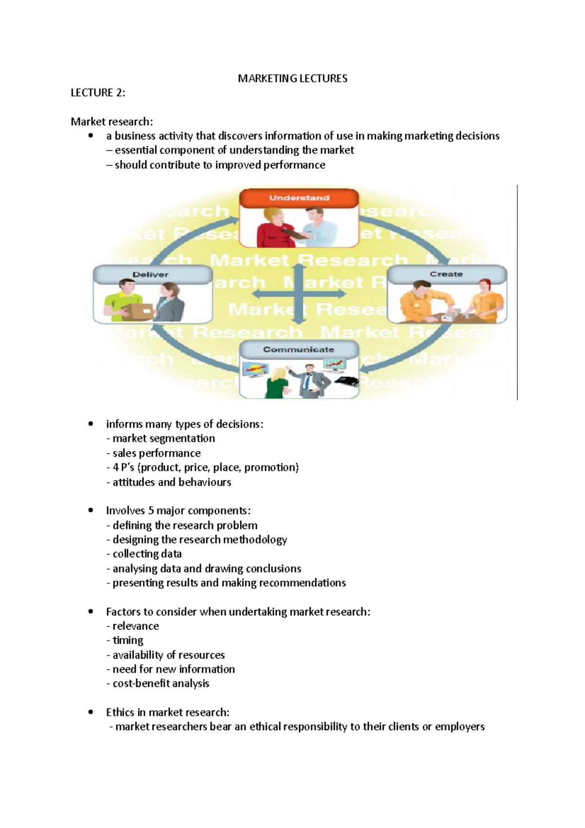 Marketing Notes - MARKETING LECTURES LECTURE 2: Market research: a ...