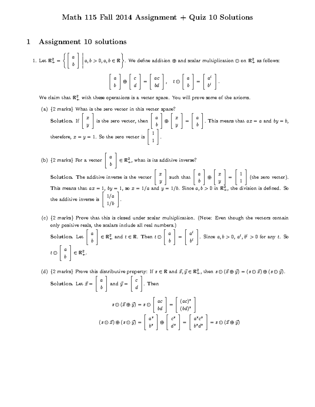 MATH115 F14 A10 sln - Study reference - Math 115 Fall 2014 Assignment ...