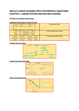 MA1513 Chapter 2 Linear Algebra Vector Space Outline - Warning: TT: undefined function: 32 ...