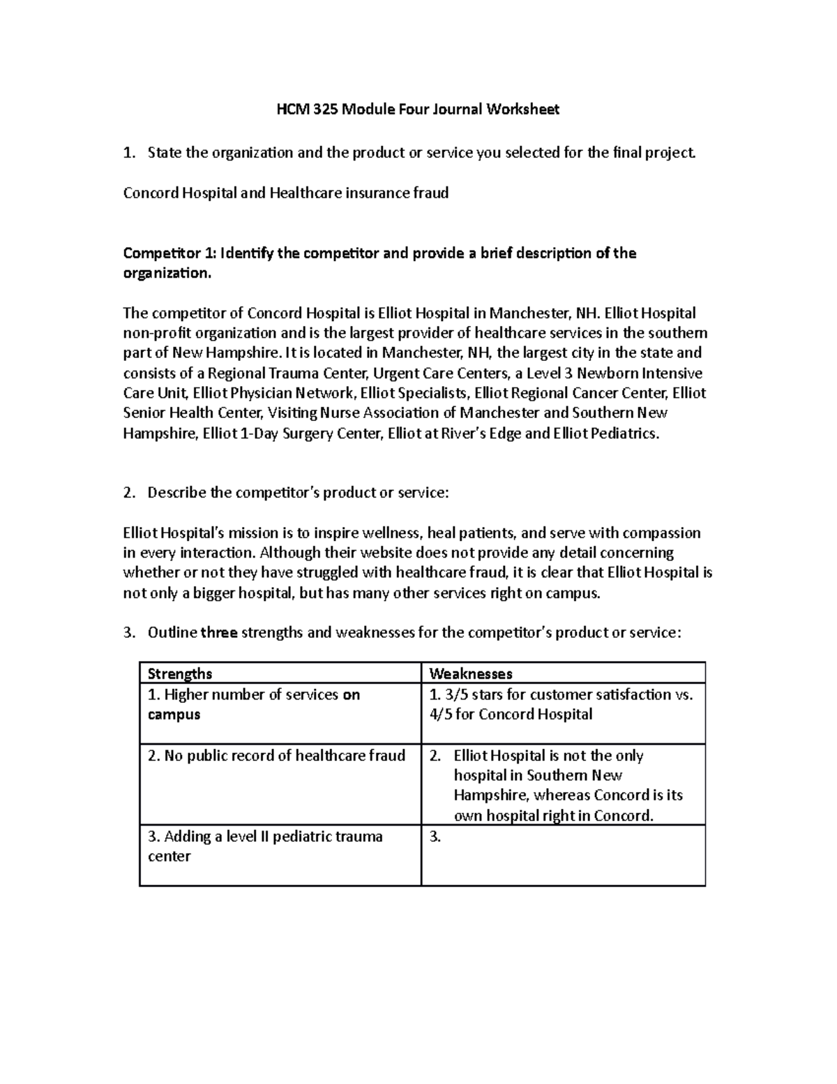 HCM 325 module 4 journal worksheet - HCM 325 Module Four Journal ...