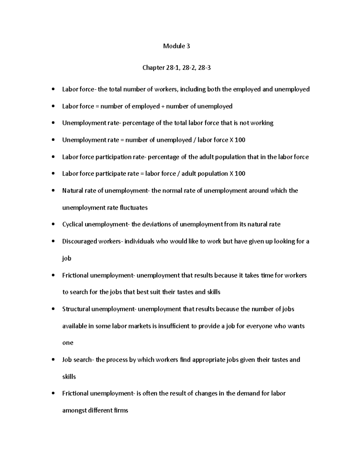 Module 3 Chapter 28 - Notes - Module 3 Chapter 28-1, 28-2, 28- Labor ...