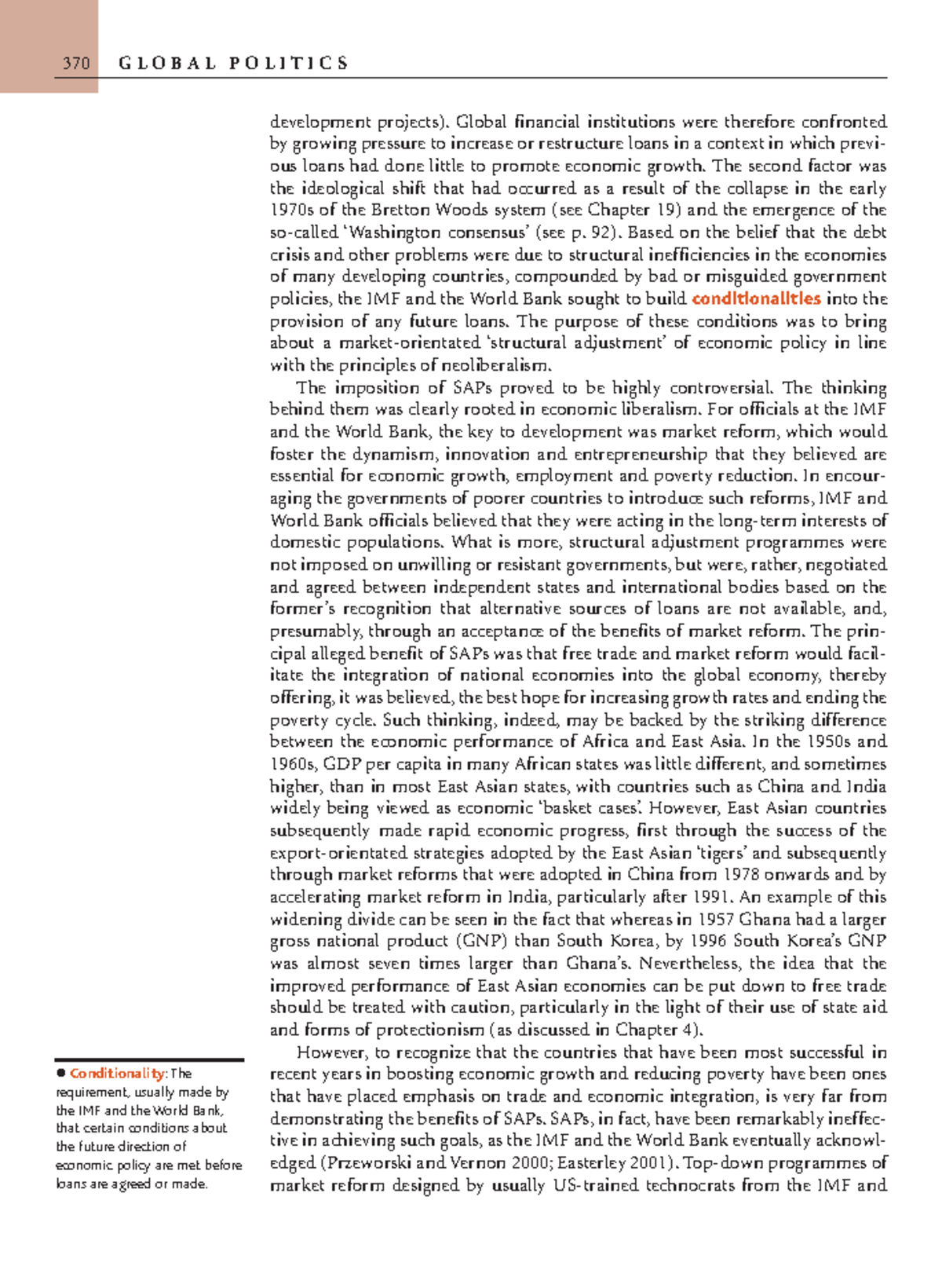 Global Politics-198 - n/a - development projects). Global financial institutions were therefore ...