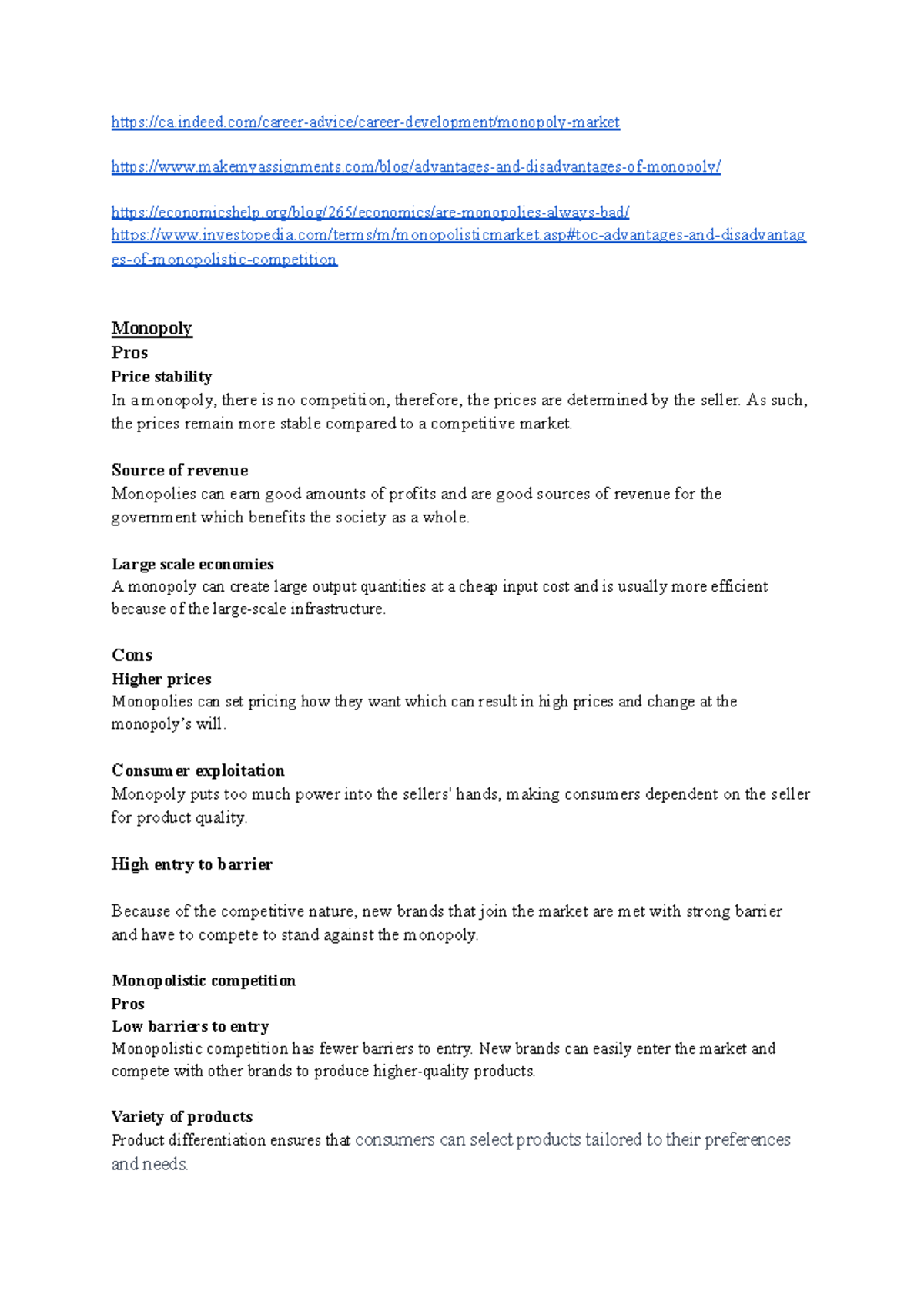 Pros and cons monopoly - Pros and Cons of monopolies and monopolistic ...