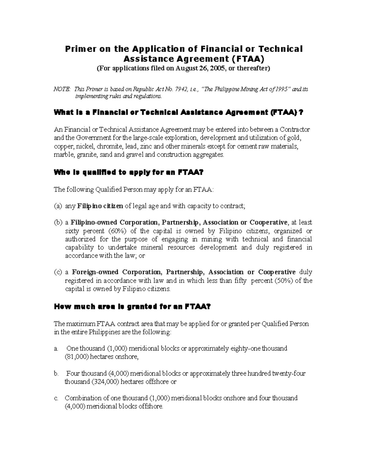 Financial Technical Assistance Agreement - 7942, i., “The Philippine ...