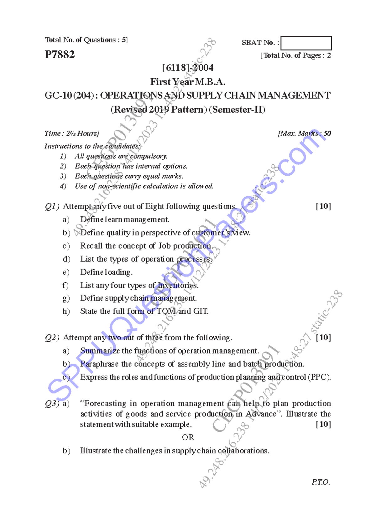 Postgraduate-pg mba semester-2 2023 november operations-and-supply-chain-management-pattern-2019 ...