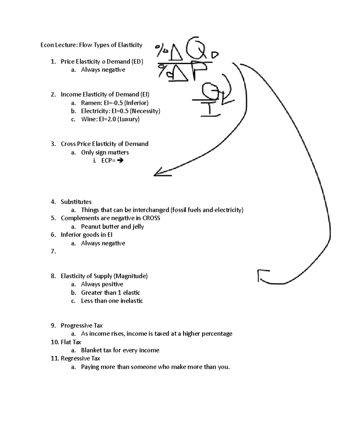 Econ Lecture Flow Types Of Elasticity Econ Lecture Flow Types Of Elasticity Price Elasticity