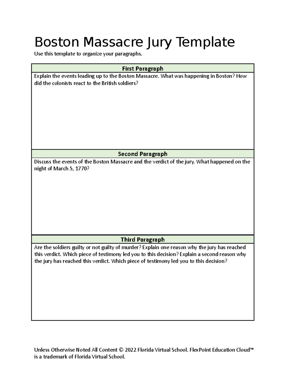 Boston massacre jury template - Boston Massacre Jury Template Use this ...