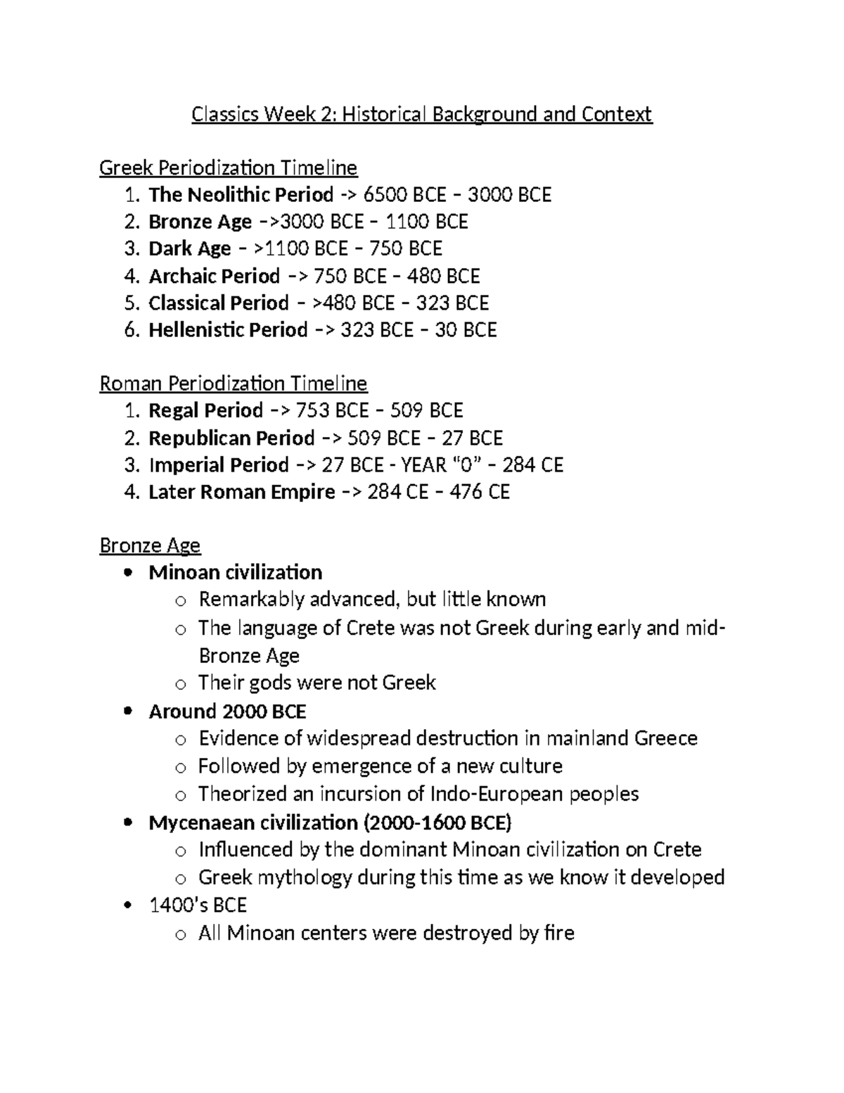 Classics Week 2 Historical Baclground and Context - Classics Week 2: Historical Background and ...
