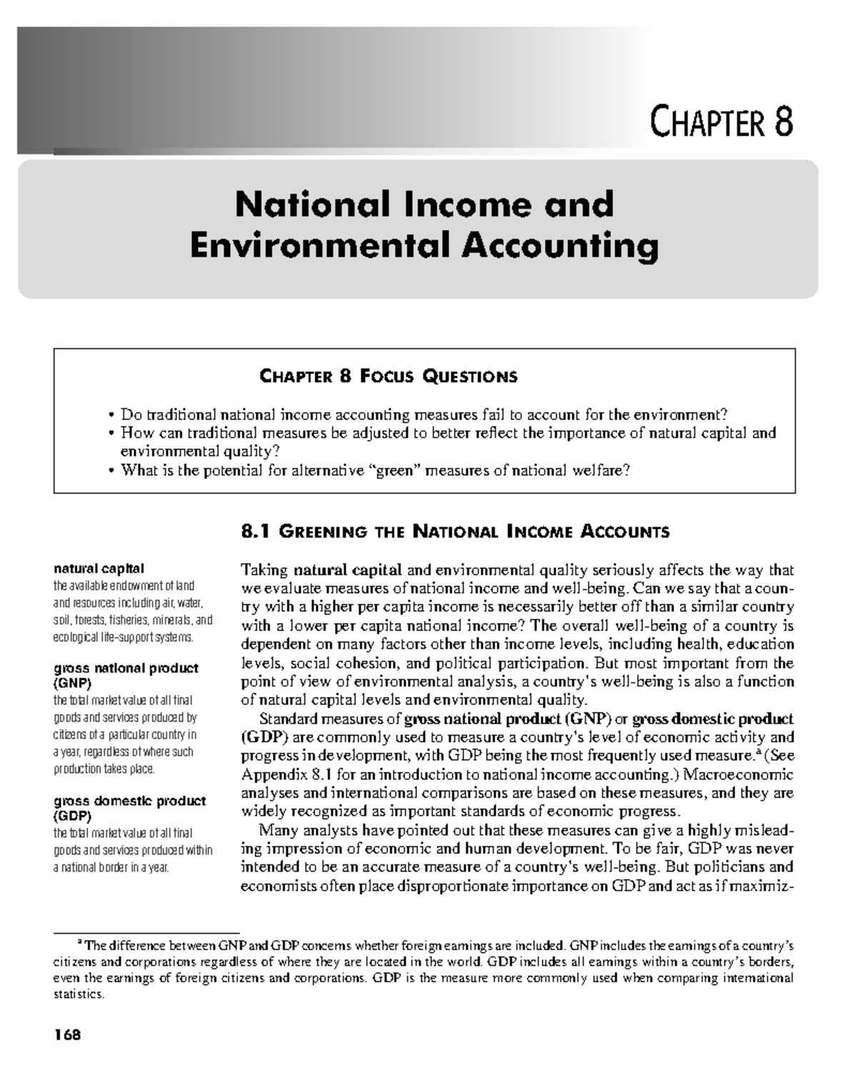 Ch8 Income Accounting - reading - 168 Chapter 8 National Income and ...