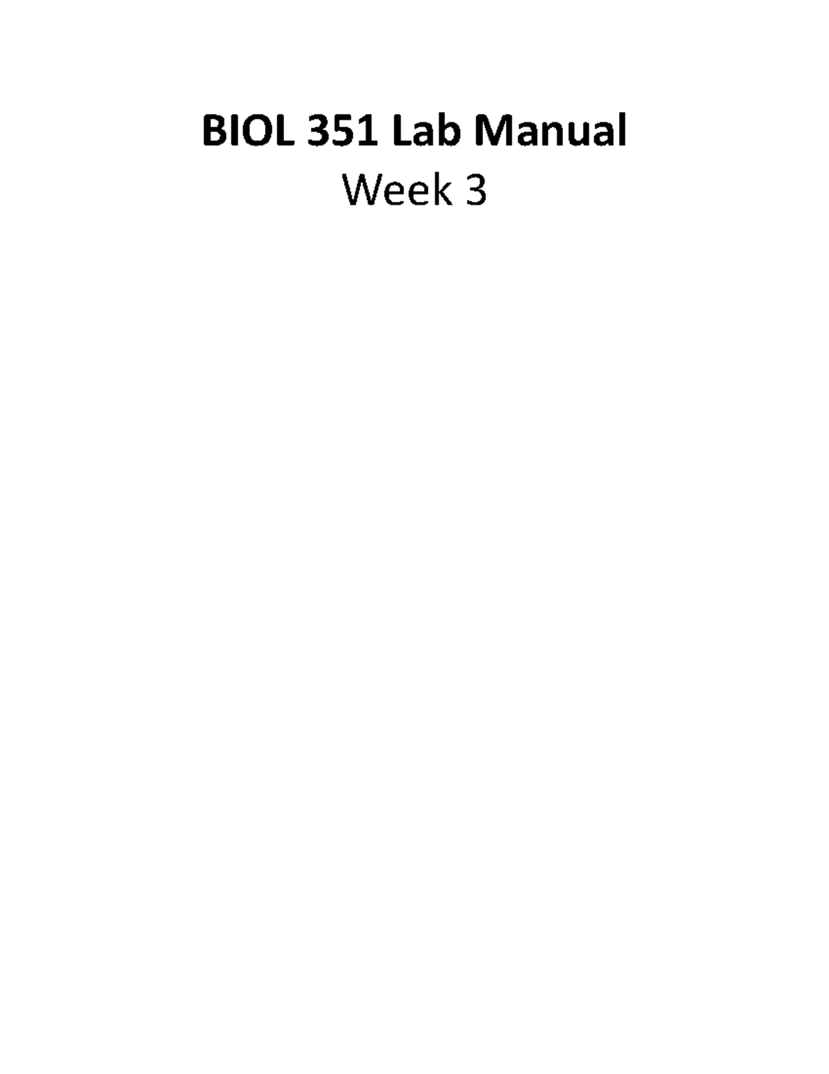 351 Lab Manual - Week 3 - Week 3 Experiment - BIOL 351 Lab Manual Week 3 Quadrant Streak Plate A ...