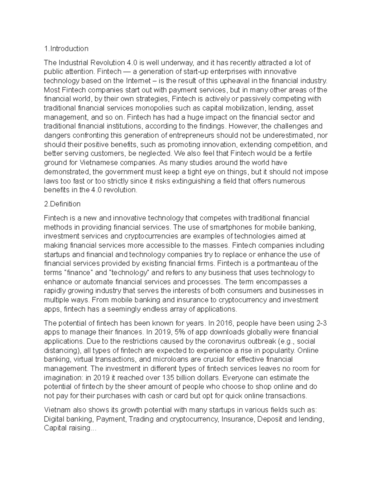 Trungfintech - ggfd - 1 The Industrial Revolution 4 is well underway ...