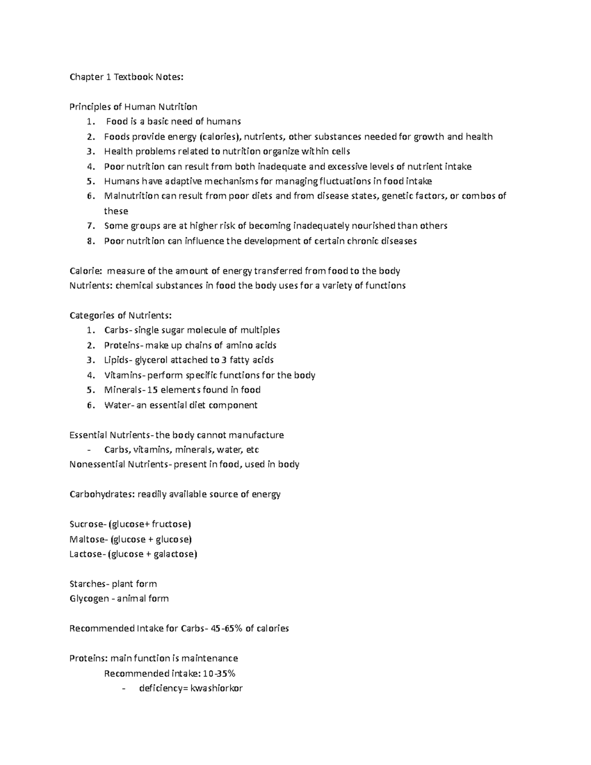 Chapter 1 Textbook Notes - Chapter 1 Textbook Notes: Principles of ...