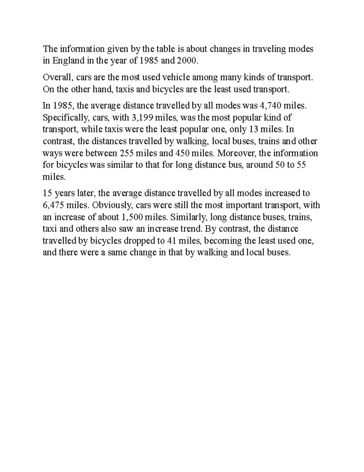 Table chart : Writing test 2 in cambridge 6 - The information given by ...