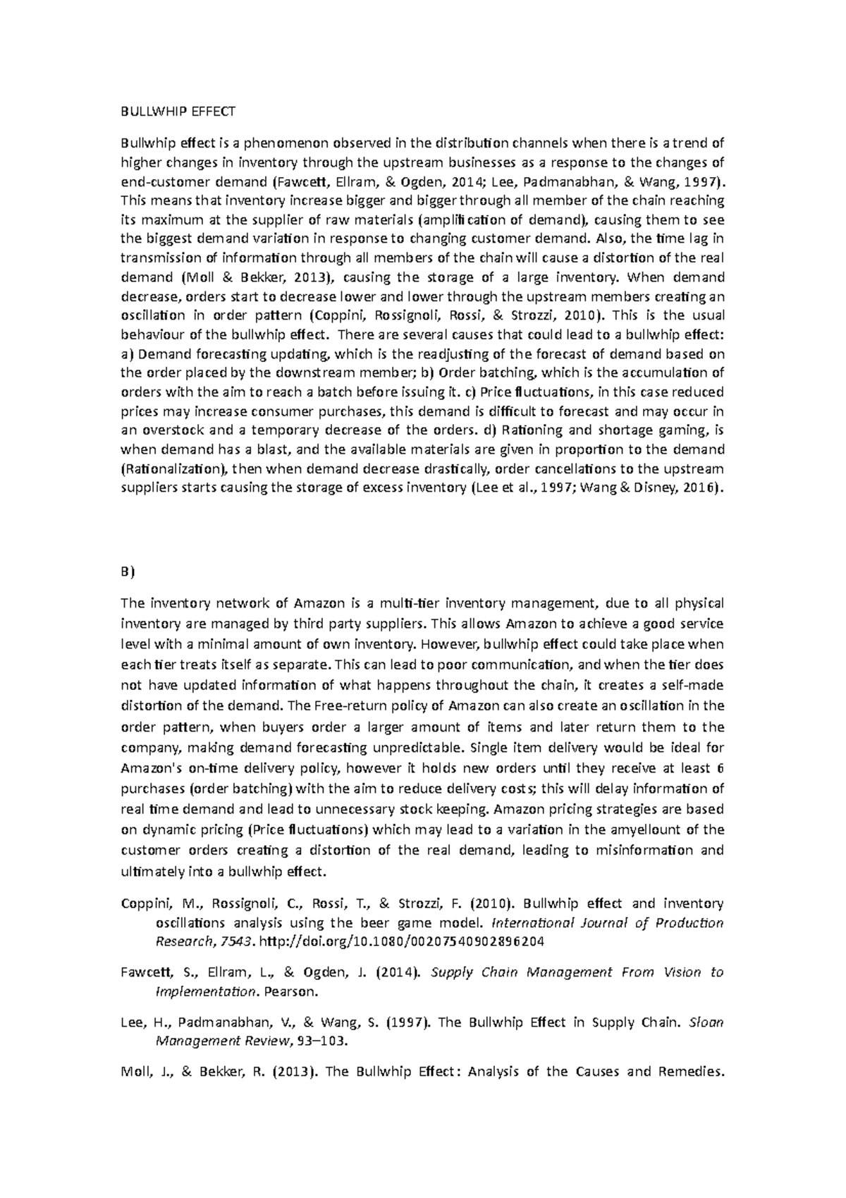 SCM - Assignment03 - BULLWHIP EFFECT Bullwhip effect is a phenomenon ...