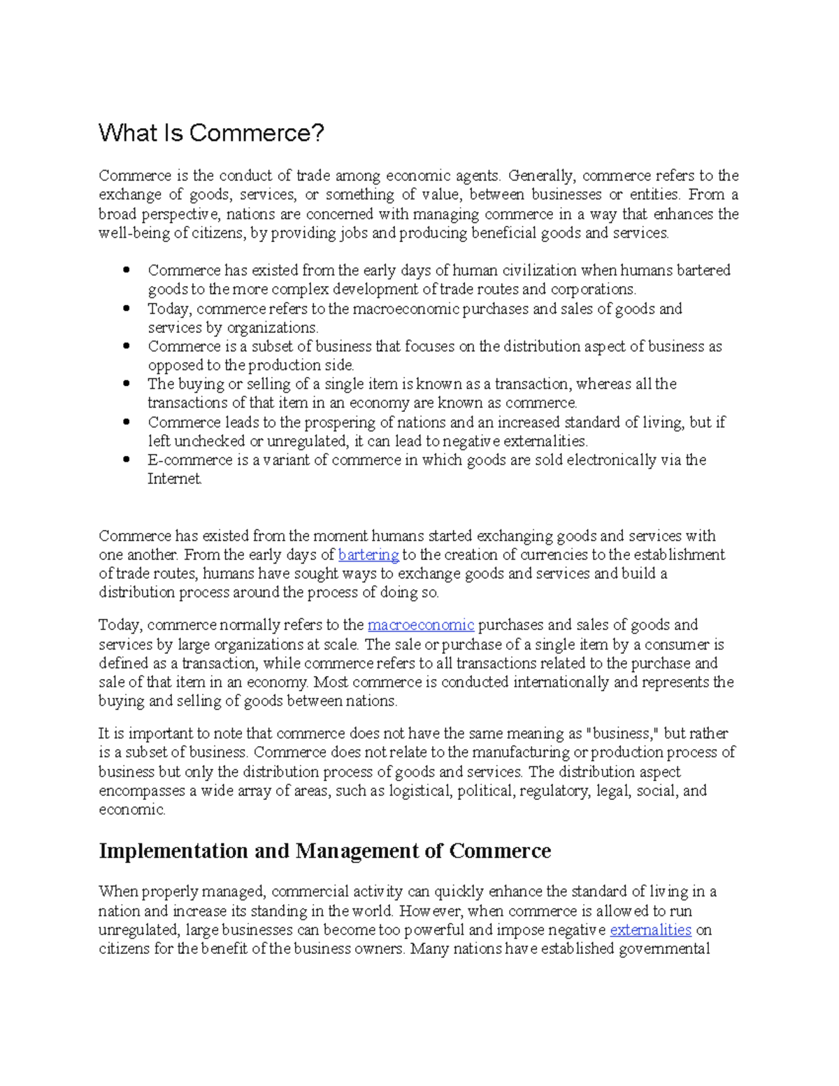 What Is Commerce LEC NO 1 - What Is Commerce? Commerce is the conduct ...