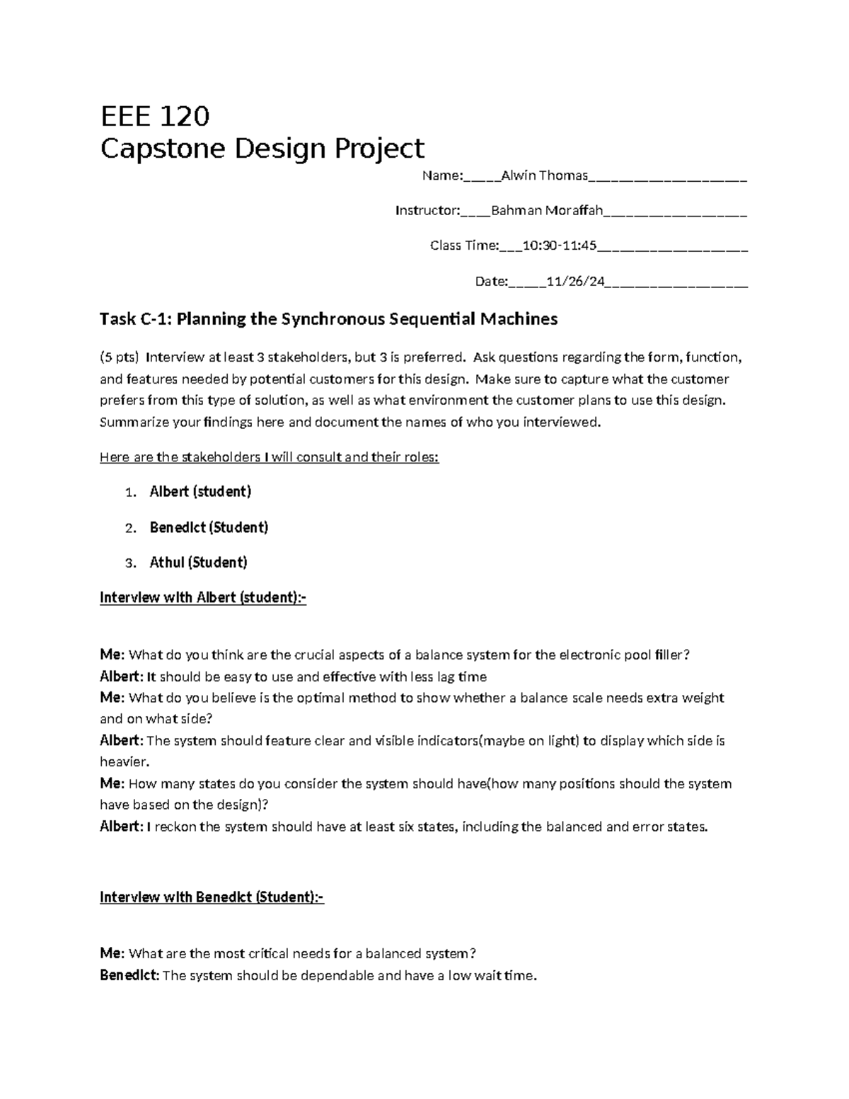 F24 Capstone Design Project Template - EEE 120 Capstone Design Project Name:Alwin - Studocu