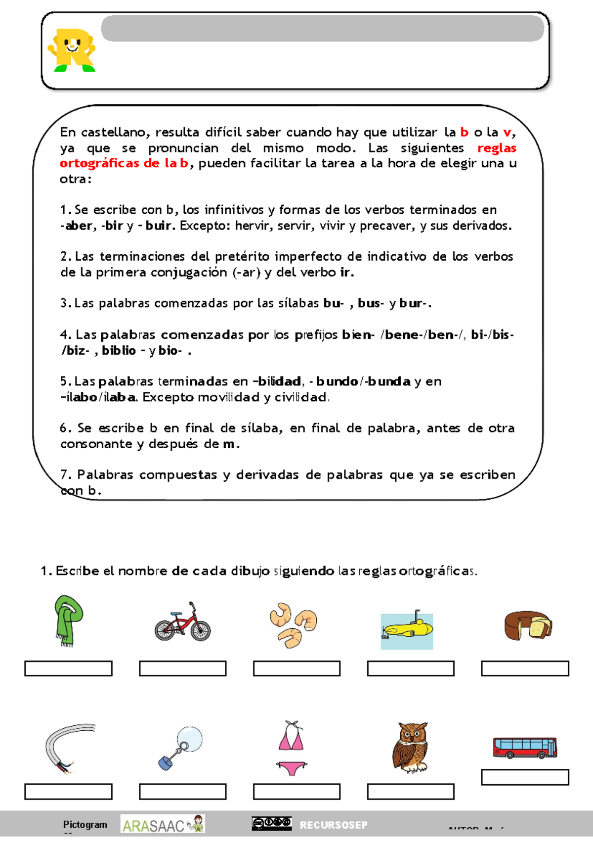 Reglas ortograficas - REGLAS ORTOGRÁFICAS DE LA B Nombre y apellidos ...