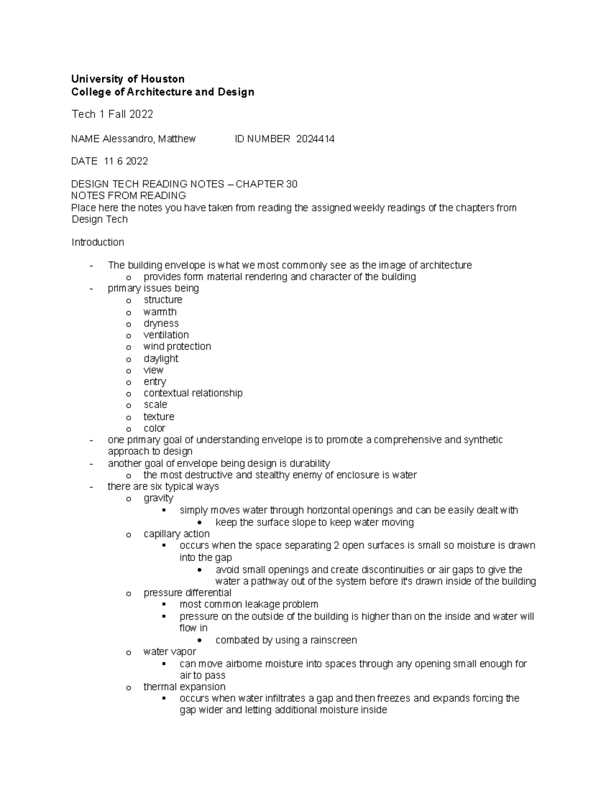 Ch. 18 Reading Recording Notes - University of Houston College of ...