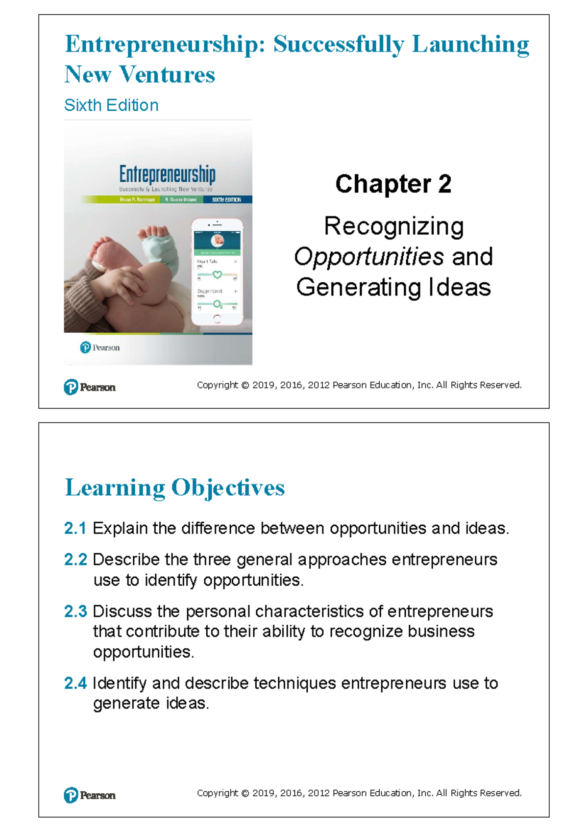 Chapter 2 - Recognizing Opportunities and Generating Ideas - Copyright ...