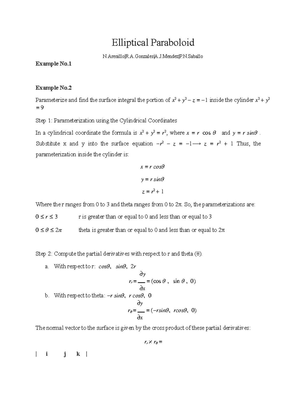 Calculus-2 Elliptic-Paraboloid - Elliptical Paraboloid N|R.A|A.J|P.N ...