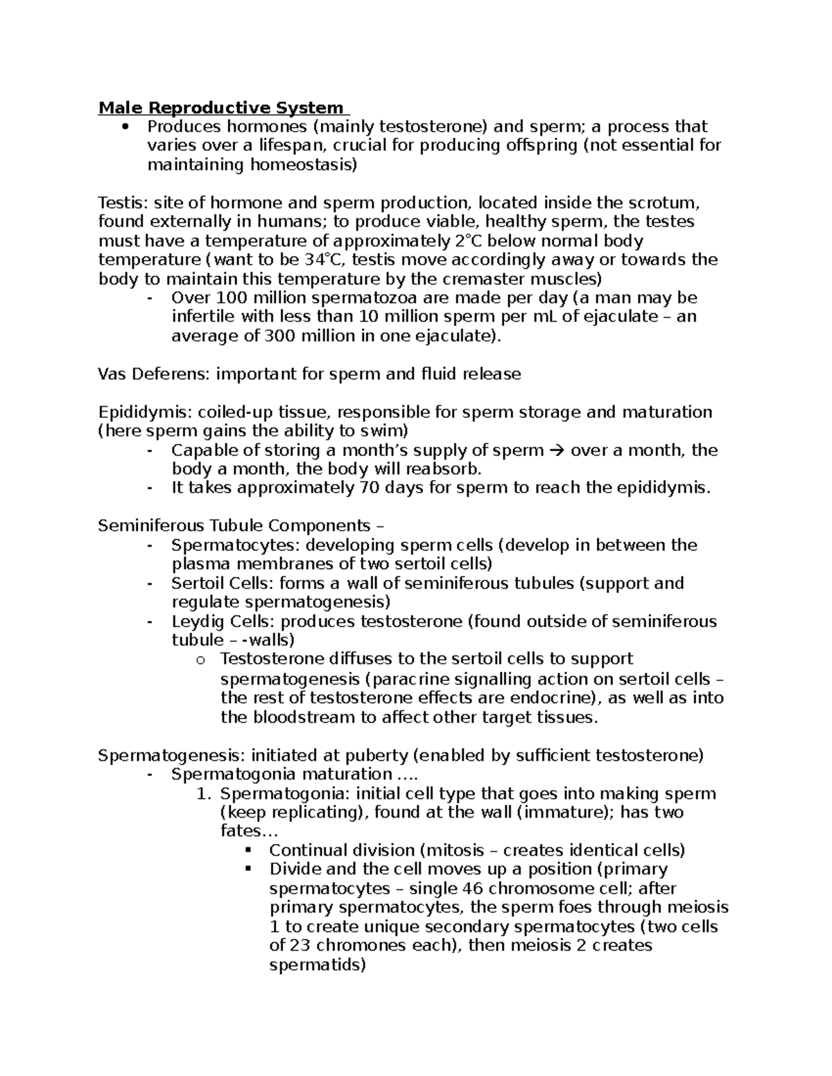 Reproductive Physiology - Male Reproductive System Produces hormones ...