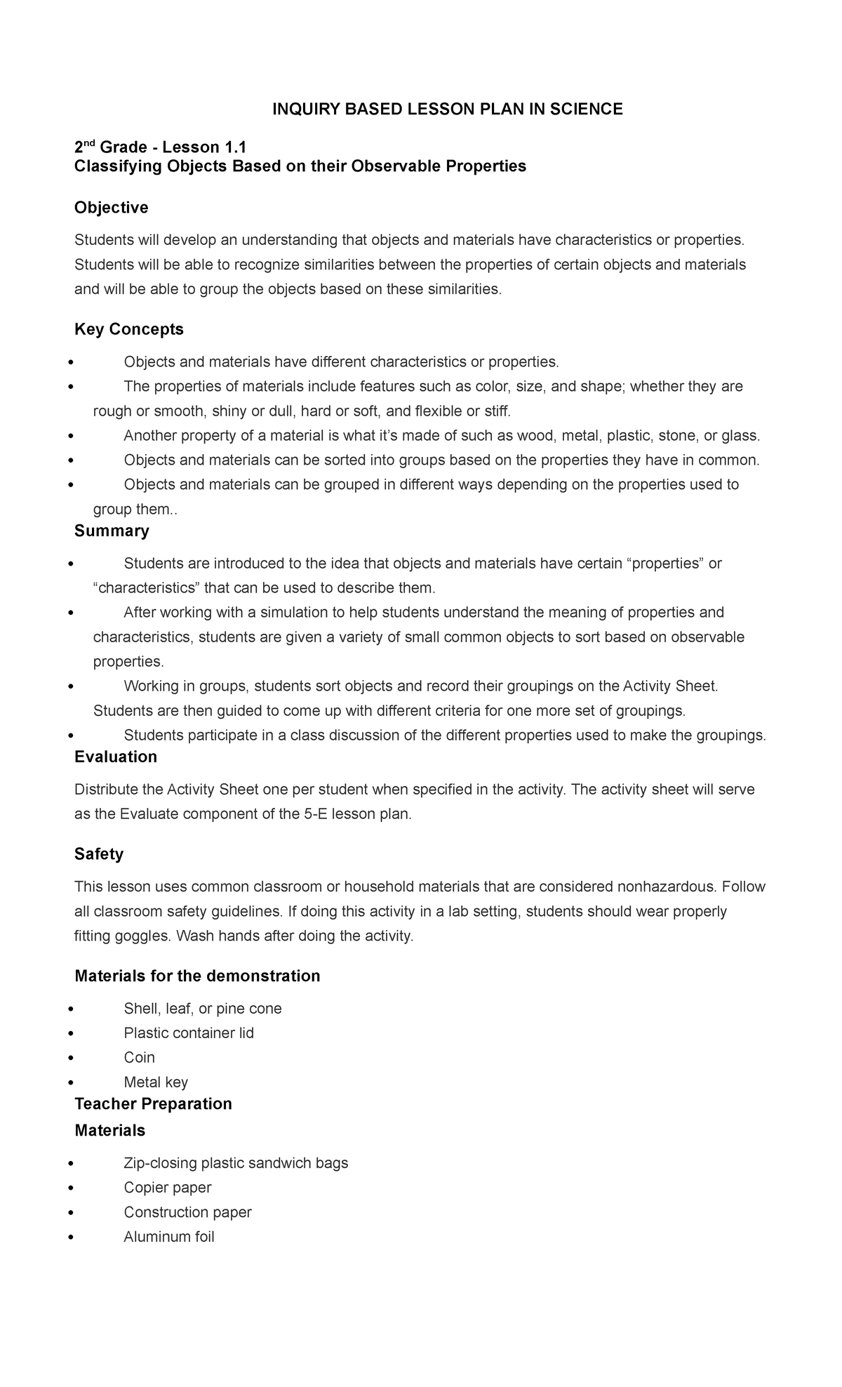 Joanne May Esparas (IBL) - INQUIRY BASED LESSON PLAN IN SCIENCE 2 nd ...