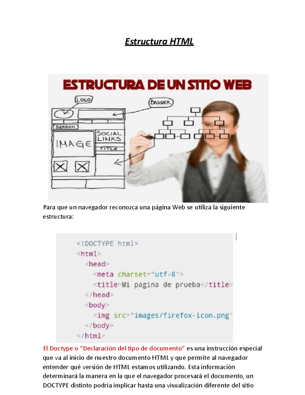 Estructura de HTML - teeeeeeeeeeeeeeeeee - Estructura HTML Para que un ...