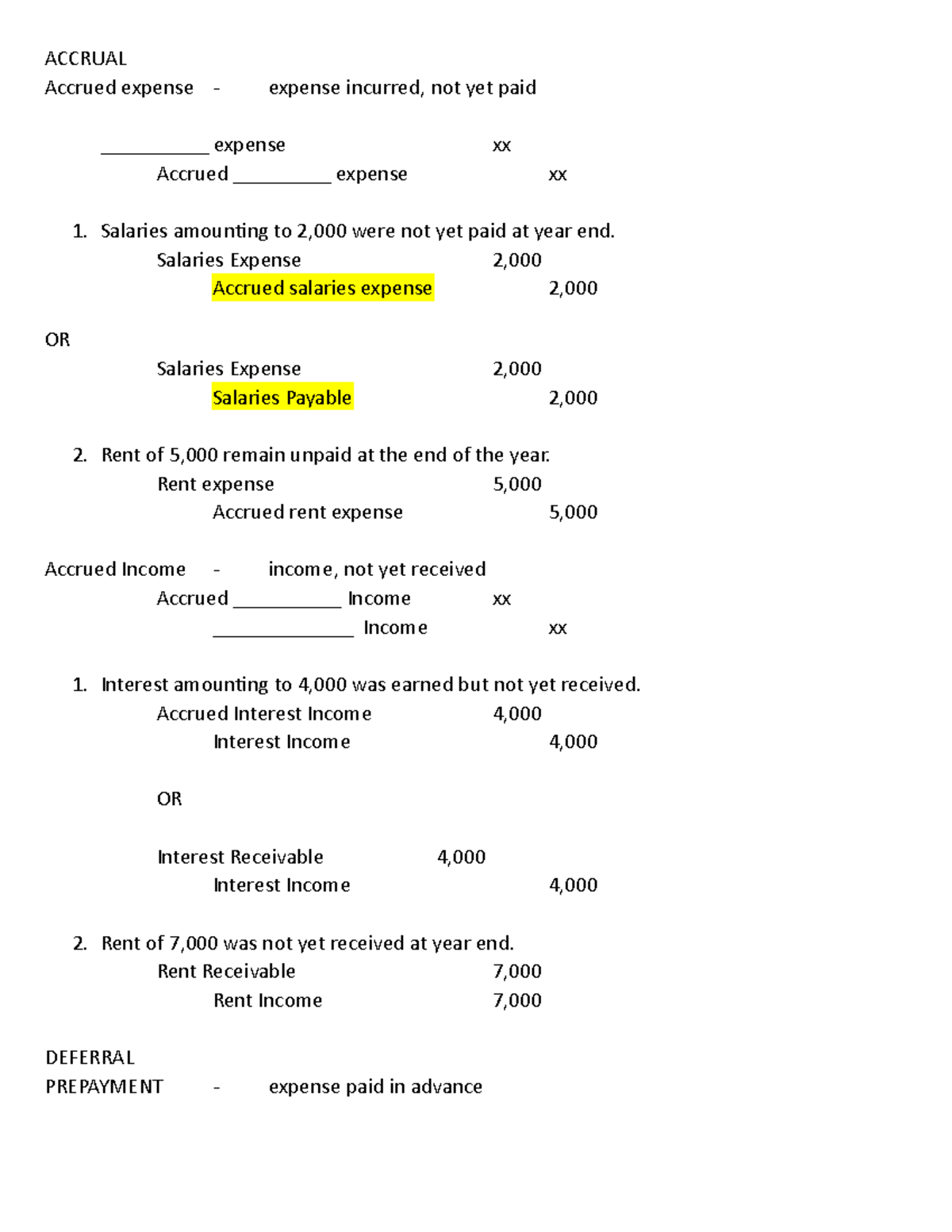 Adj. discussion - adjusting entries - ACCRUAL Accrued expense - expense ...