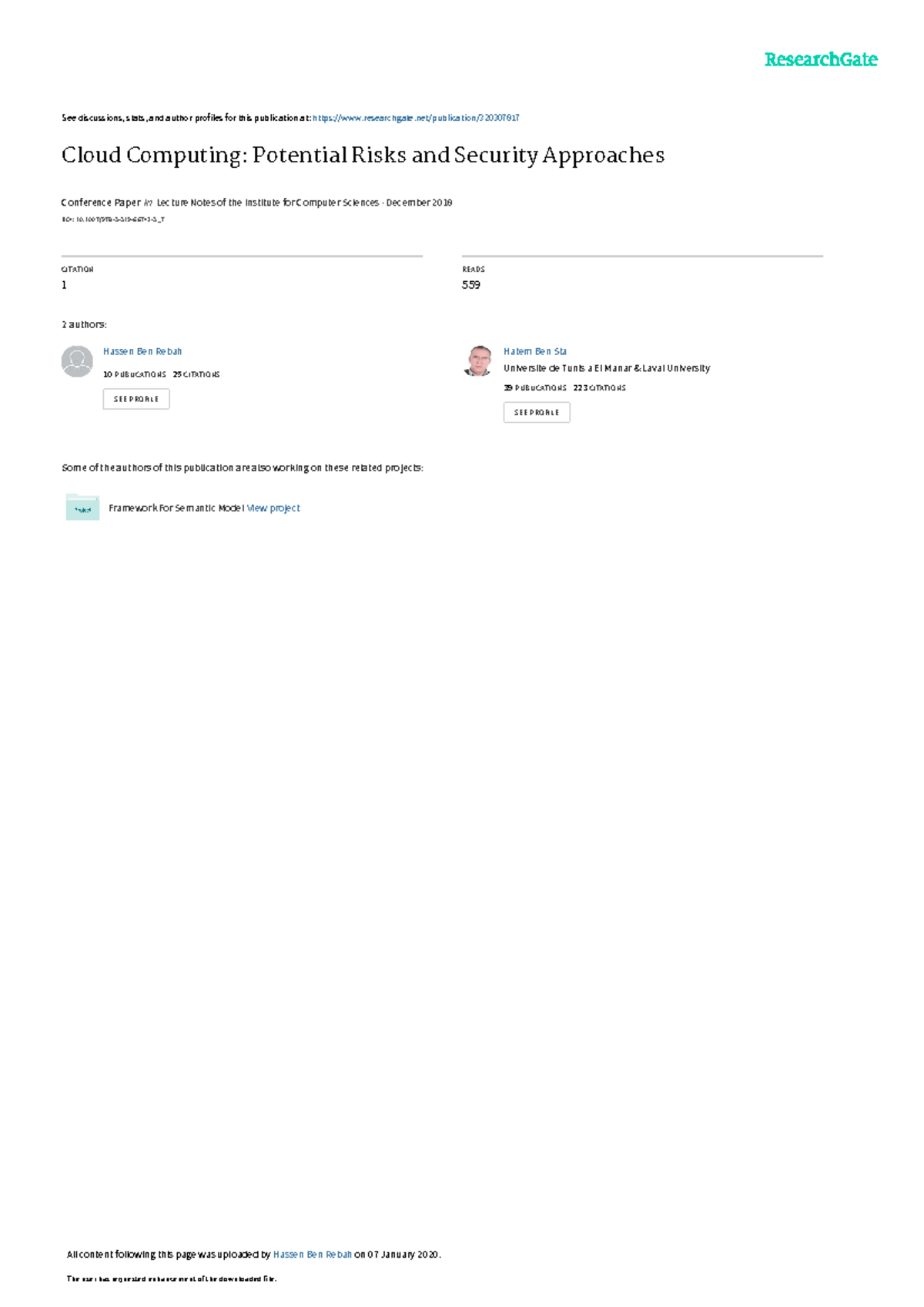 Cloud Computing-Potential Risksand Security Approaches - See discussions, stats, and author ...