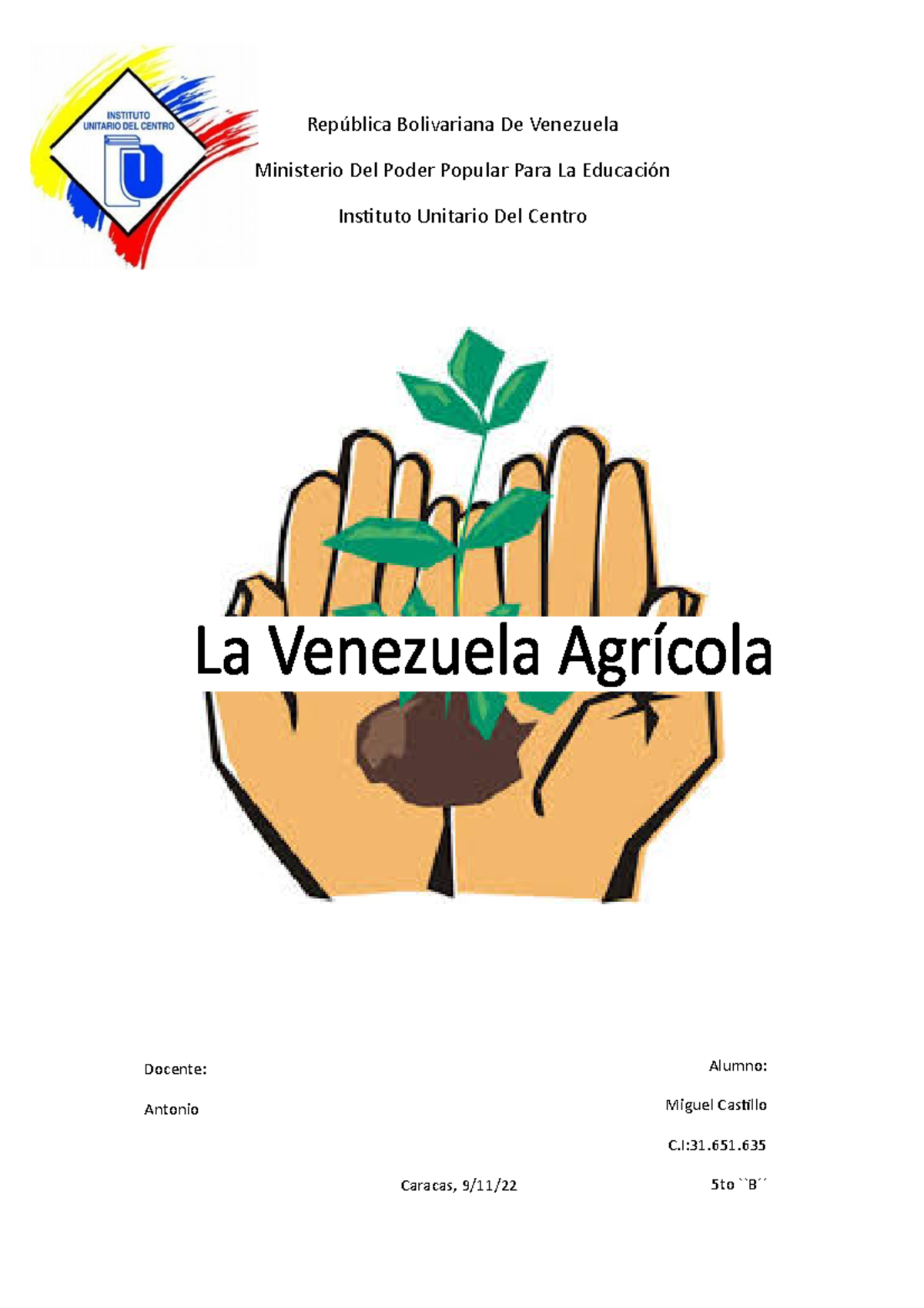 Venezuela agraria - hola - República Bolivariana De Venezuela ...