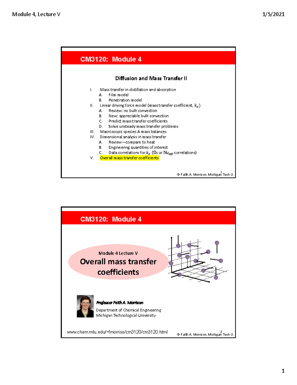 2021 CM3120 module 4 22lecture V - CM3120: Module 4 © Faith A. Morrison ...