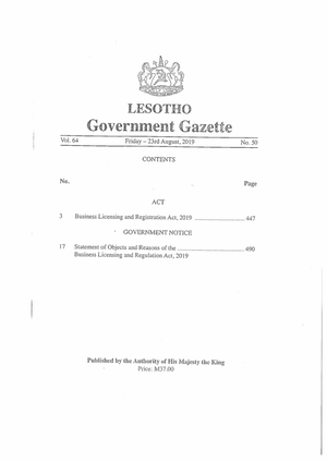 Building Control Act 1995 - Lesotho Building Control Act, 1995 Act 8 of ...