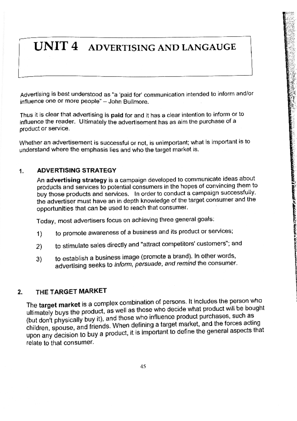 Advertising Notes - Studocu